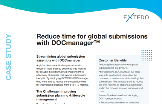 EXTEDO DOCmanager Module for Global eSubmission Management | EXTEDO